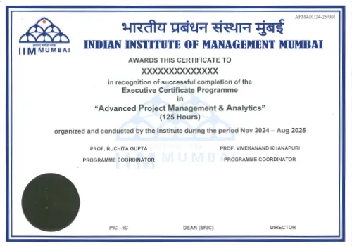Executive Certificate Programme in Advanced Project Management and ...